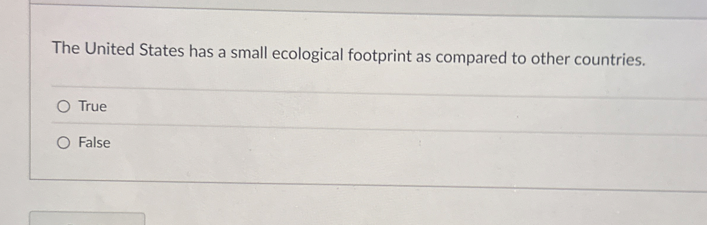Solved The United States has a small ecological footprint as | Chegg.com