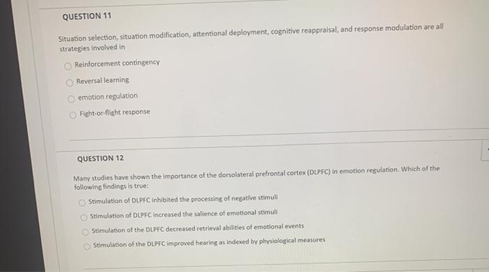 Solved QUESTION 11 Situation selection, situation | Chegg.com