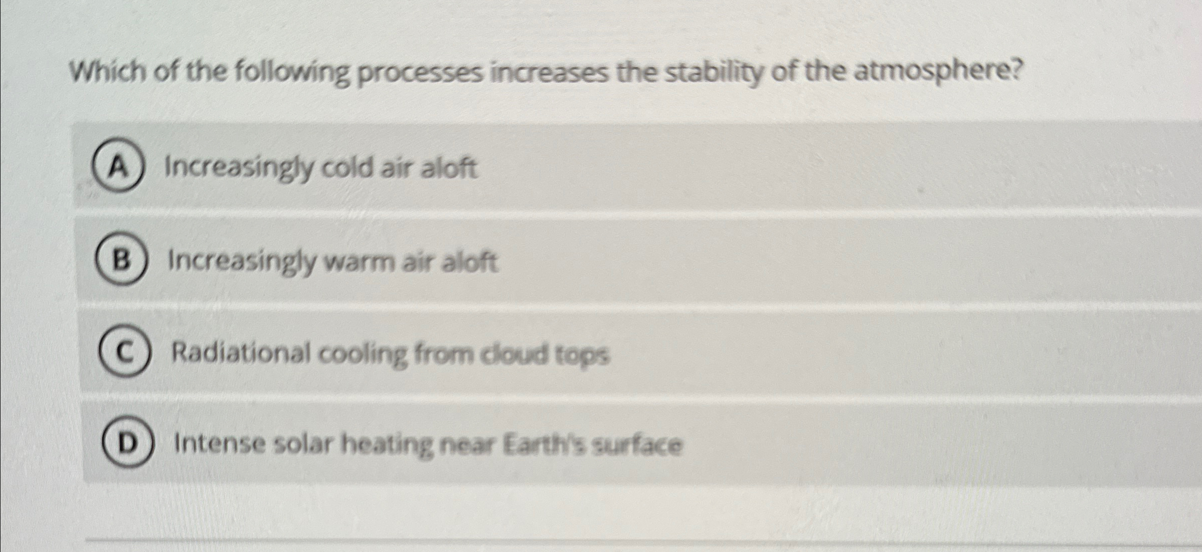 Solved Which of the following processes increases the | Chegg.com