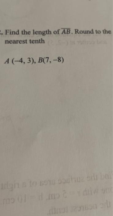 Solved Find the length of AB. Round to the nearest tenth | Chegg.com