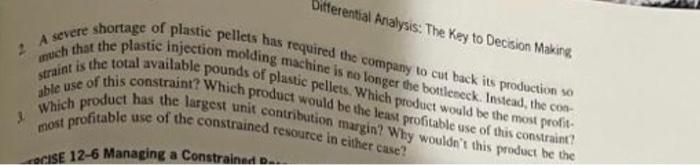 Solved EXERCise 12-5 Utilizing a Constrained Resource [L.05] | Chegg.com