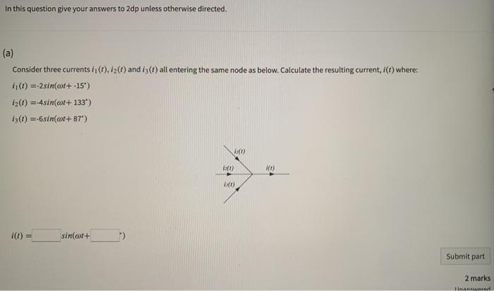 Solved In this question give your answers to 2dp unless | Chegg.com