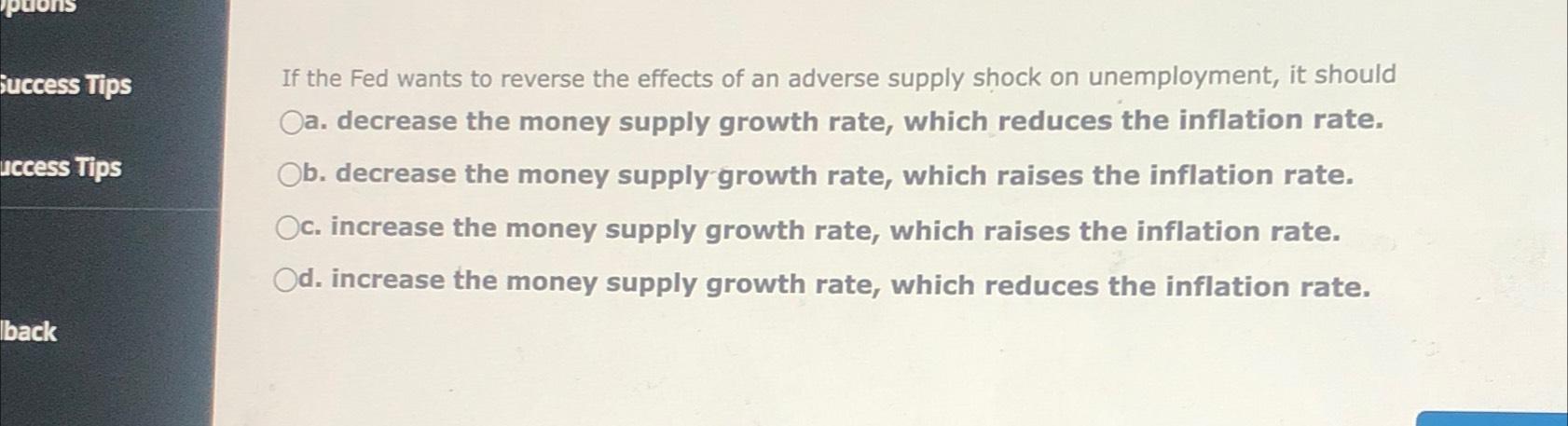 Solved If the Fed wants to reverse the effects of an adverse | Chegg.com