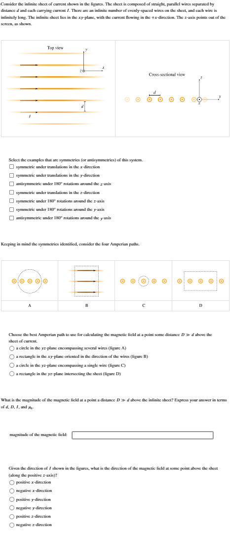 Solved Choose the best Amperian path to use for calculating | Chegg.com