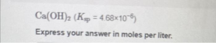 Solved Use the Ksp values to calculate the molar solubility | Chegg.com