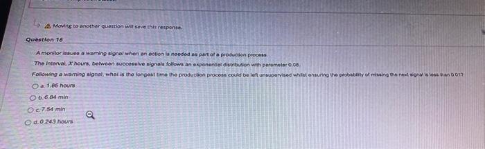 Solved A monilor lasues a waming slonal when an exton is | Chegg.com