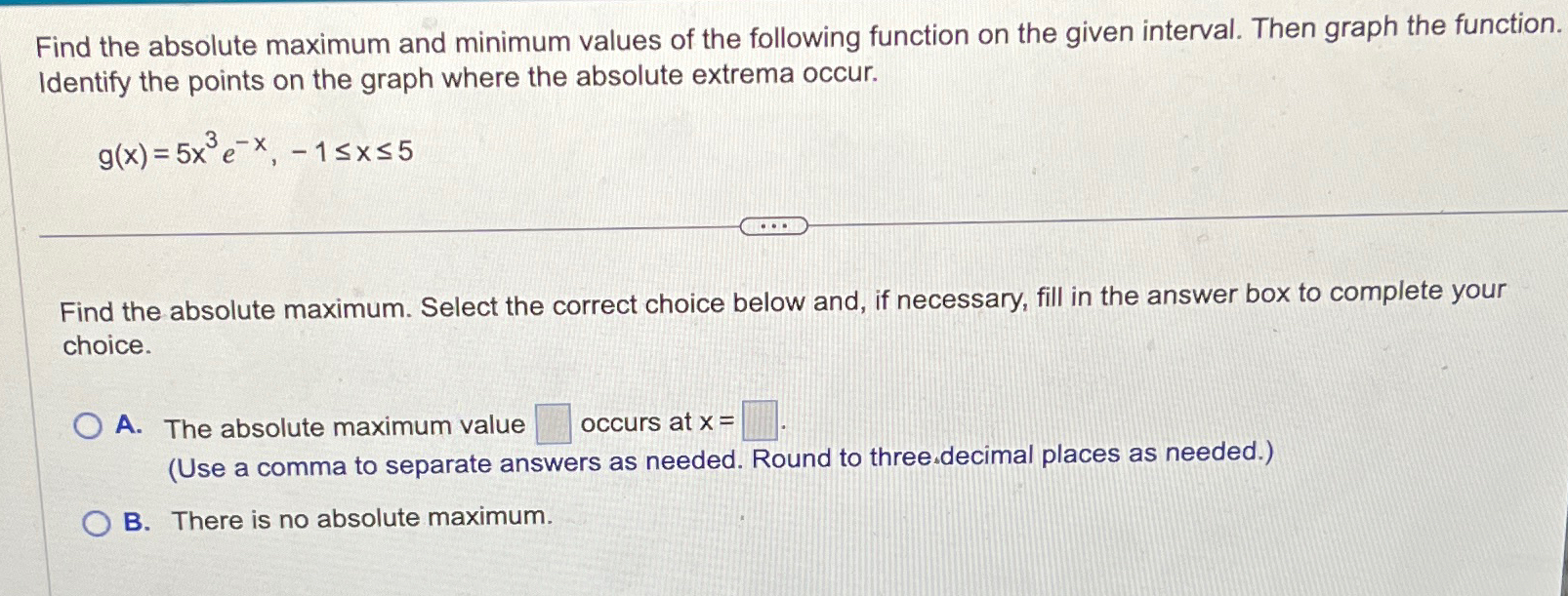 Solved Find the absolute maximum and minimum values of the | Chegg.com
