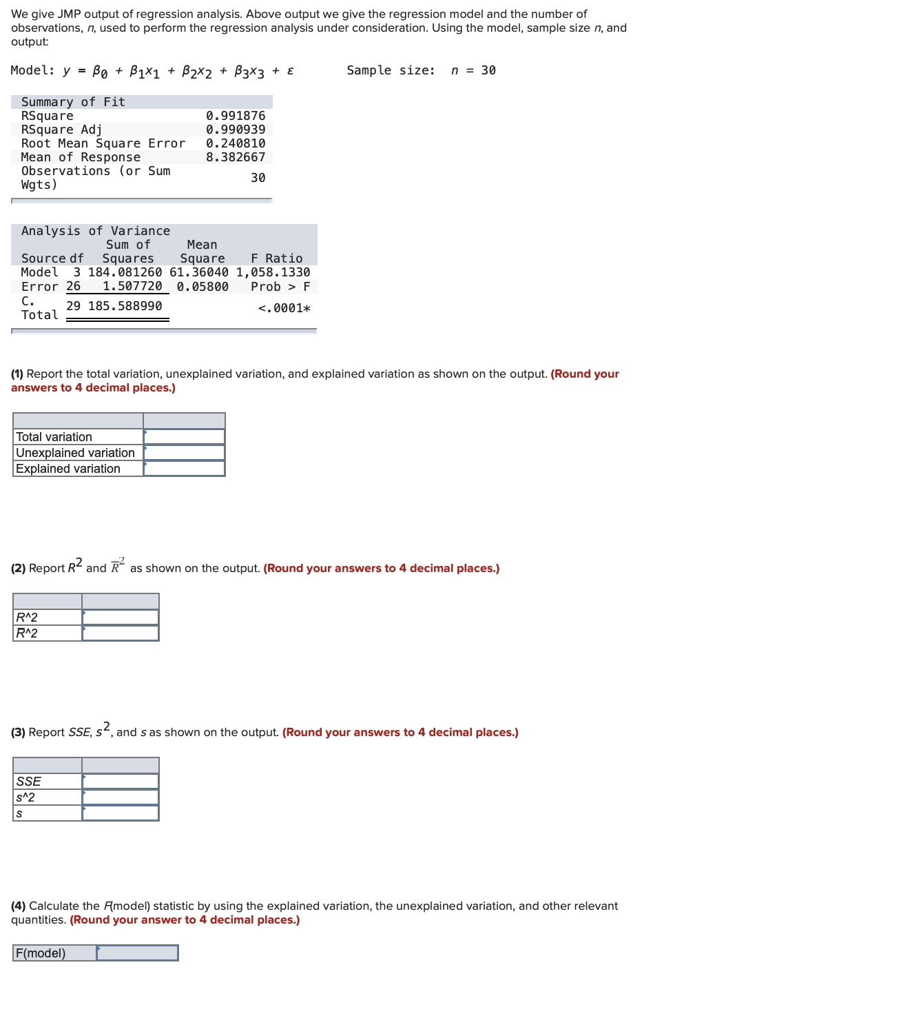 Solved We give JMP output of regression analysis. Above | Chegg.com Solved We give JMP output of regression analysis. Above | Chegg.com