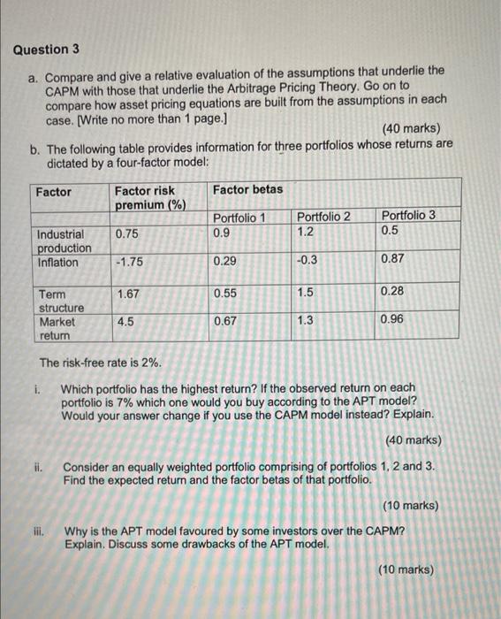 Question 3 a. Compare and give a relative evaluation | Chegg.com