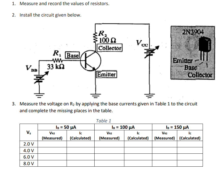 Measure and record the values of resistors.Install | Chegg.com