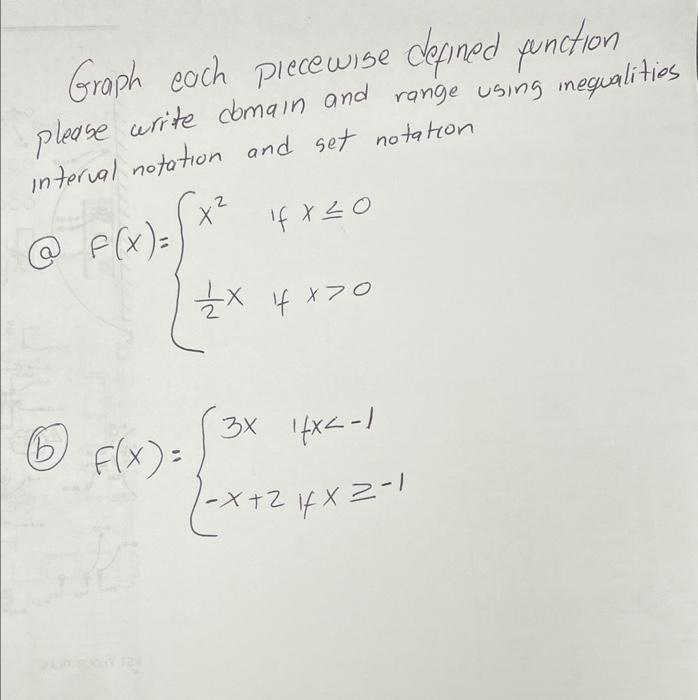 Solved Graph each piecewise defined punction please write | Chegg.com