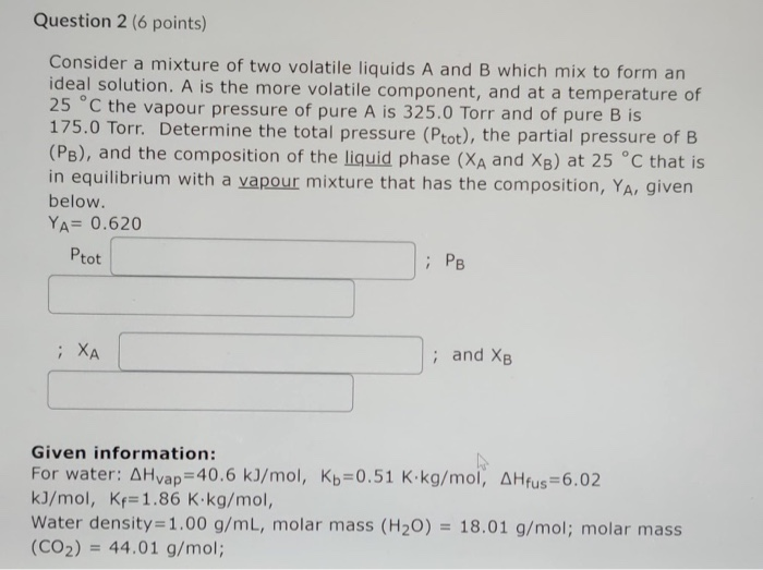 Solved Question 2 (6 points) Consider a mixture of two | Chegg.com
