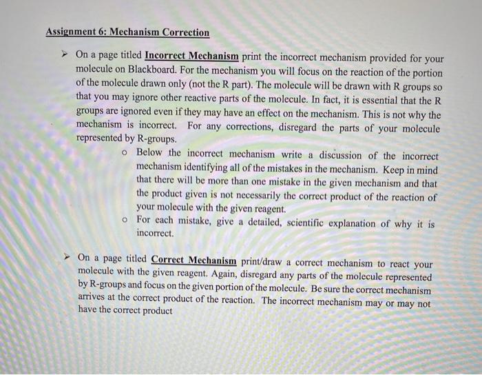 Solved Assignment 6: Mechanism Correction > On a page titled | Chegg.com