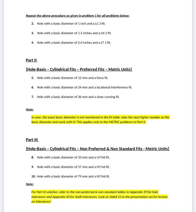 1. Using a basic diameter of 1.5 inch and a class RC5 | Chegg.com
