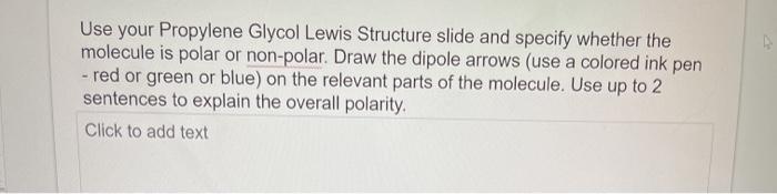 Solved Use your Propylene Glycol Lewis Structure slide and | Chegg.com