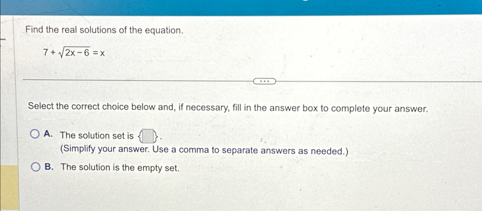 Solved Find the real solutions of the | Chegg.com
