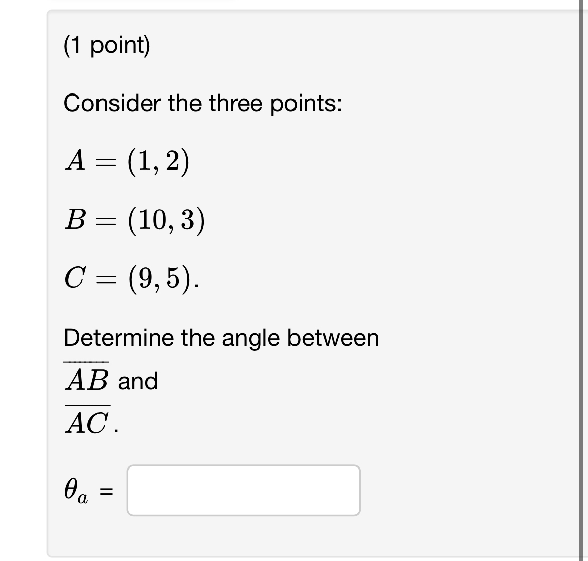 (1 ﻿point)Consider the three | Chegg.com