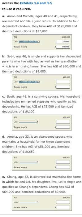 Solved access the Exhibits 3.4 and 3.5 to use if required. | Chegg.com