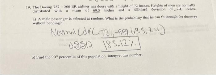 Solved 19. The Boeing 757 - 200 ER airliner has doors with a | Chegg.com