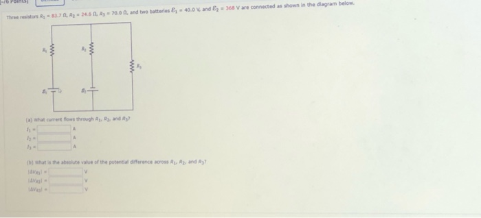 Solved These resistors R7 R 24.5, R 70.00, and two batteries | Chegg.com
