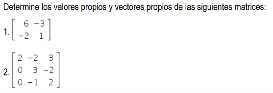 Solved Determine los valores propios y vectores propios de | Chegg.com