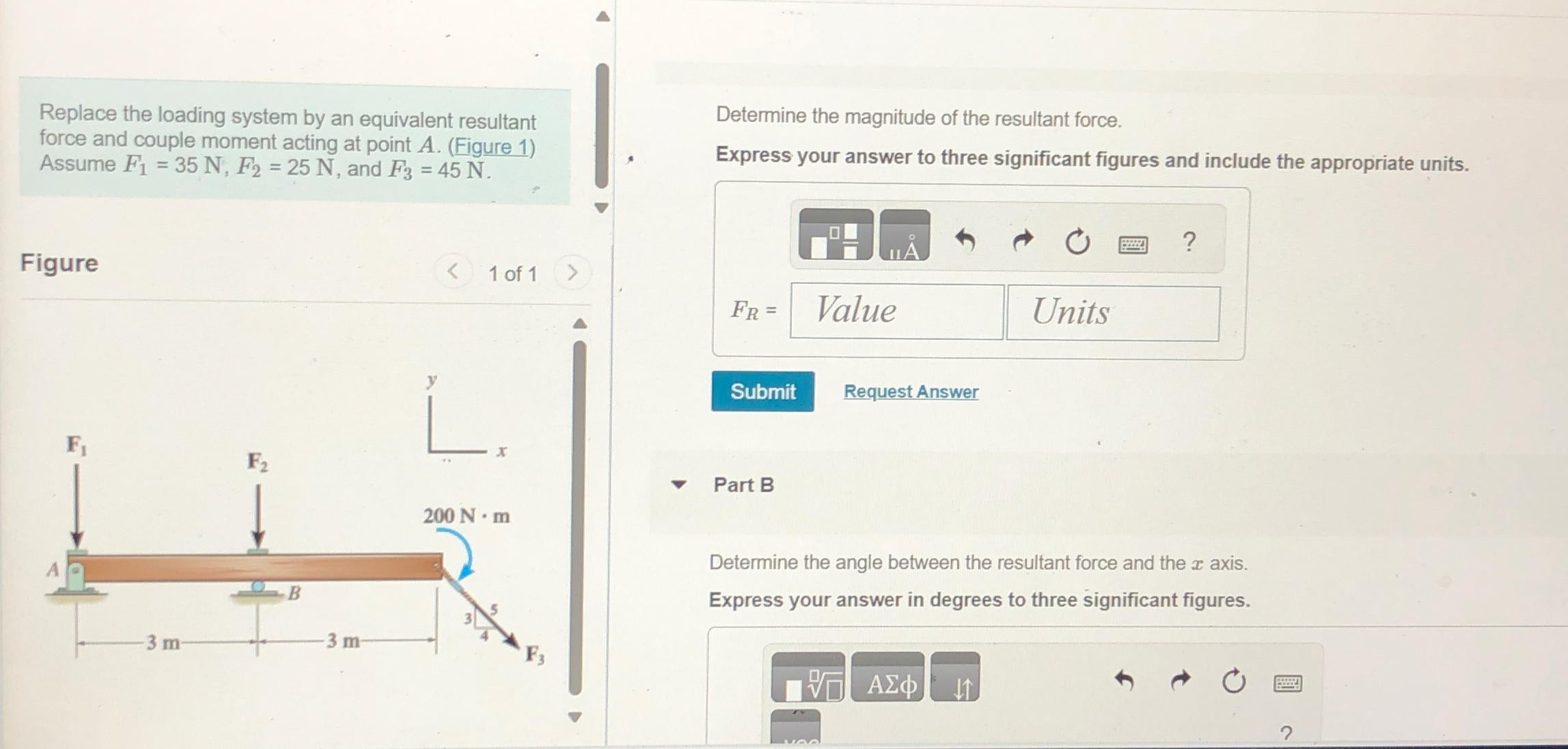 Solved Replace the loading system by an equivalent resultant | Chegg.com