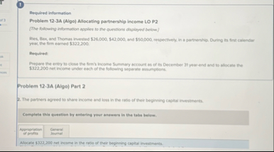 Solved 1Required informationProblem 12-3A (Algo) ﻿Allocating | Chegg.com