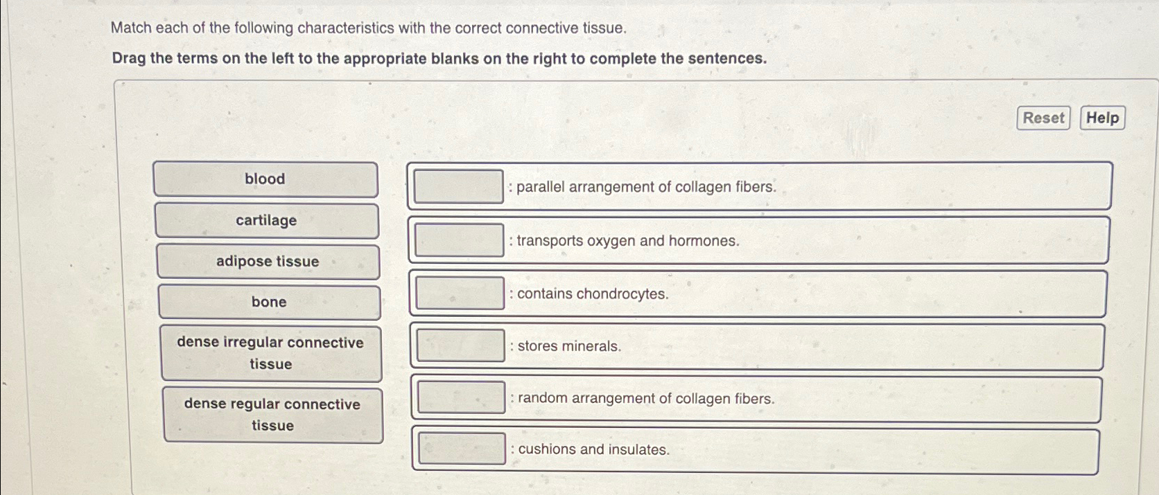Solved Match each of the following characteristics with the | Chegg.com