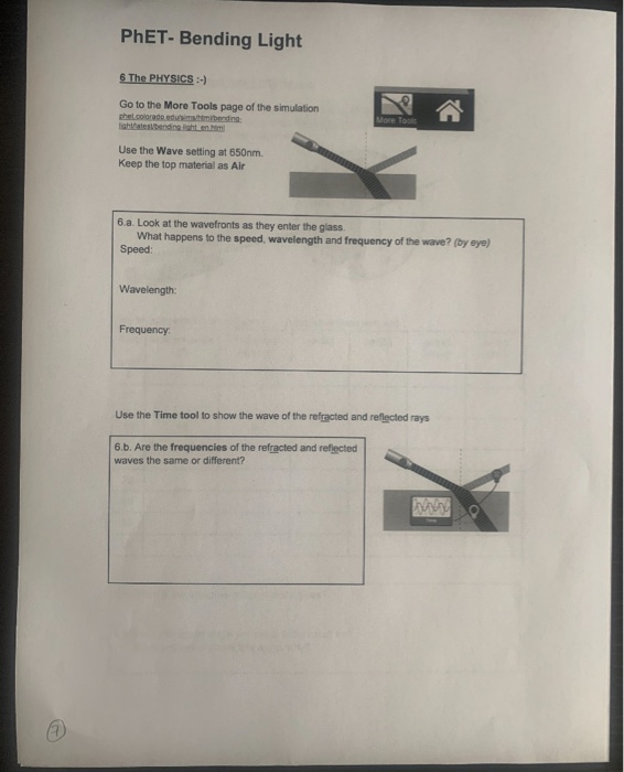Solved PhET- Bending Light 6 The PHYSICS :-) Go to the More | Chegg.com