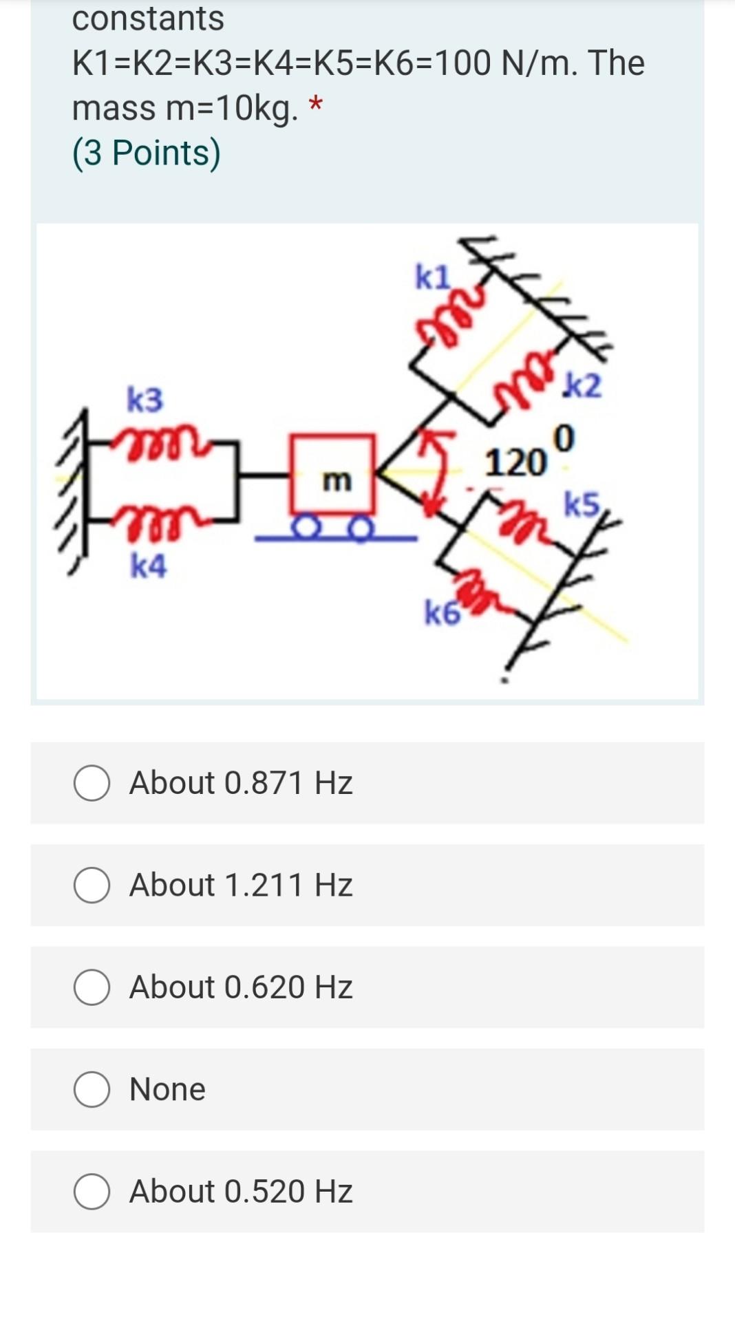 Solved Determine the natural frequency of the spring-mass | Chegg.com