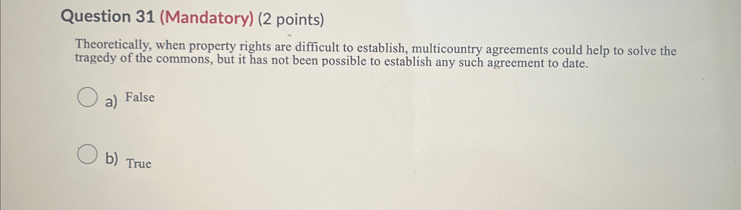Solved Question 31 (Mandatory) (2 ﻿points)Theoretically, | Chegg.com