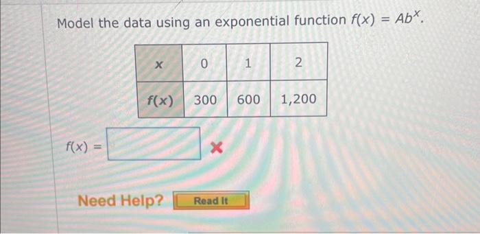 Solved Model the data using an exponential function | Chegg.com