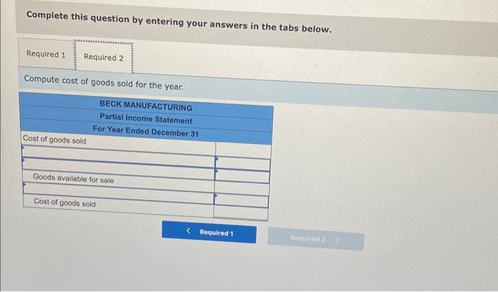 Solved Exercise 14-15 (Algo) Schedule of cost of goods | Chegg.com