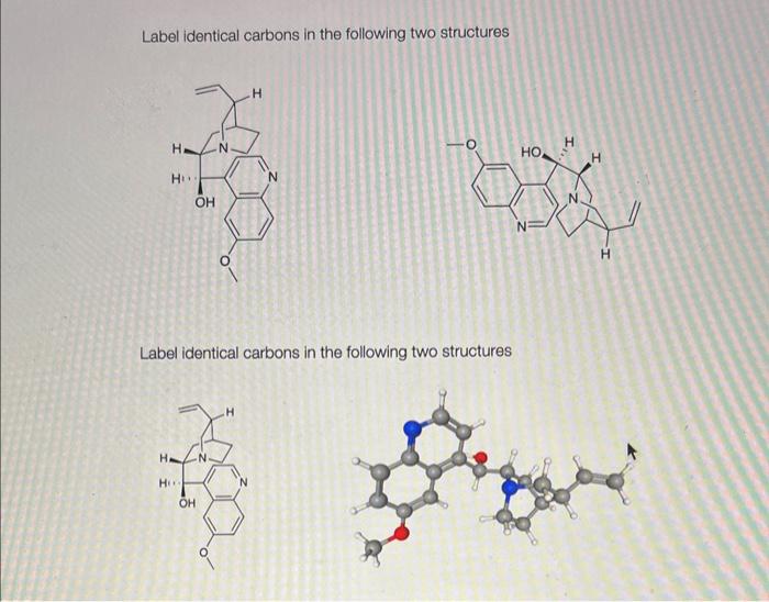 Solved Label identical carbons in the following two | Chegg.com