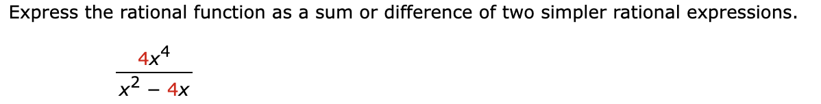 Solved Express the rational function as a sum or difference | Chegg.com