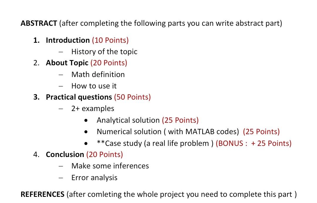Solved ABSTRACT (after completing the following parts you | Chegg.com