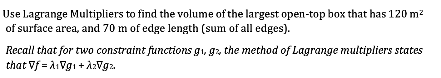 Solved note that the answer might be 12" ﻿ Use Lagrange | Chegg.com
