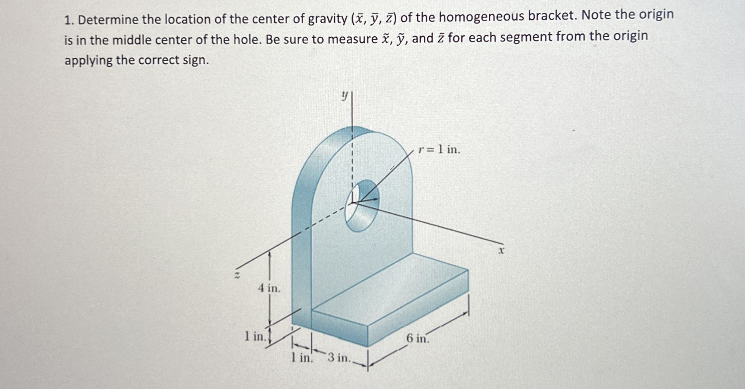 Solved Determine the location of the center of gravity | Chegg.com