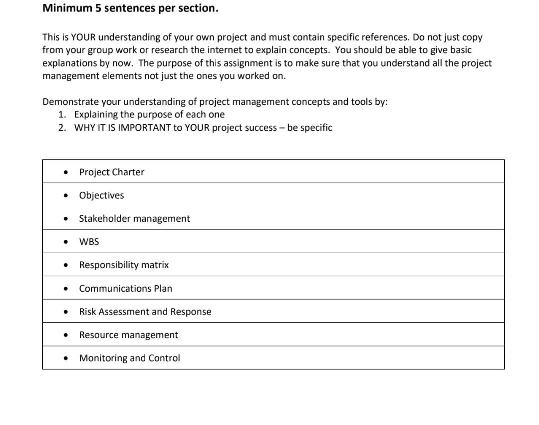 Minimum 5 sentences per section. This is YOUR | Chegg.com