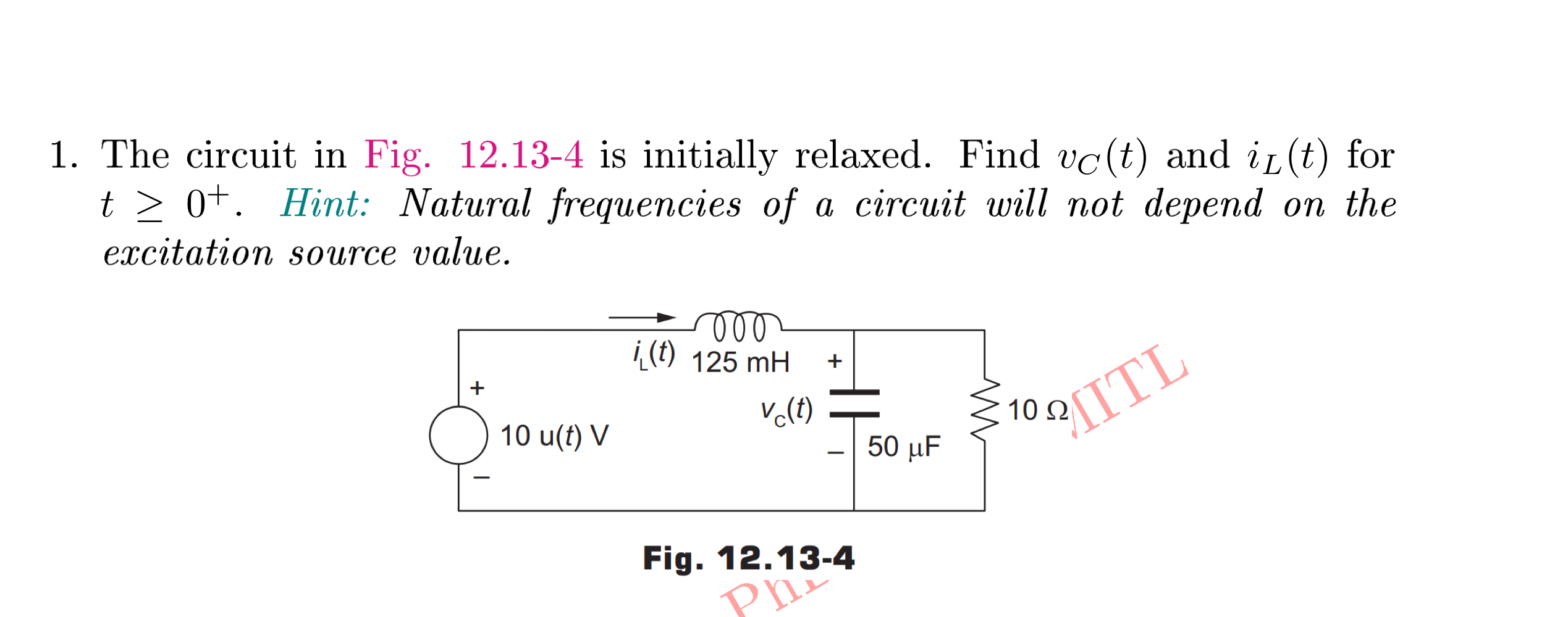 Solved The circuit in Fig. 12.13-4 ﻿is initially relaxed. | Chegg.com