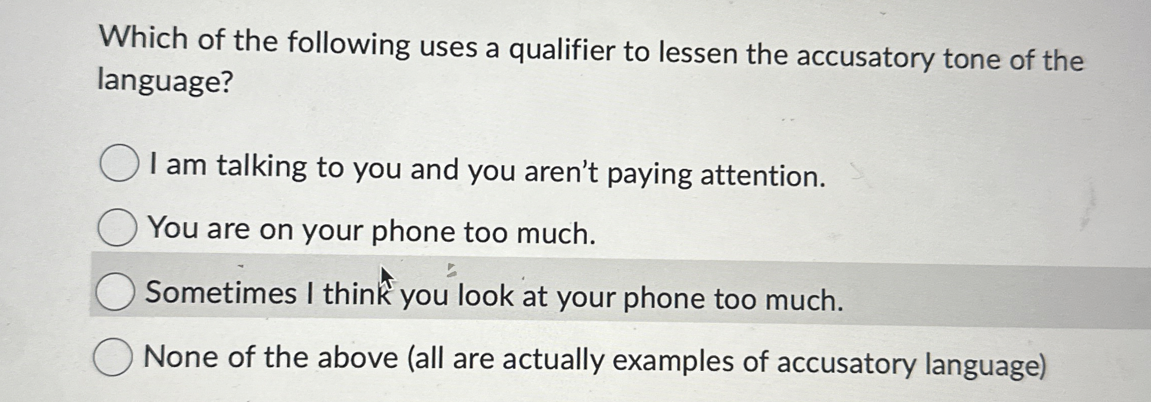 Solved Which of the following uses a qualifier to lessen the | Chegg.com