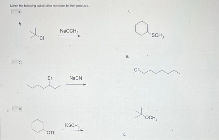 Solved Match the following substitution reactions to their | Chegg.com