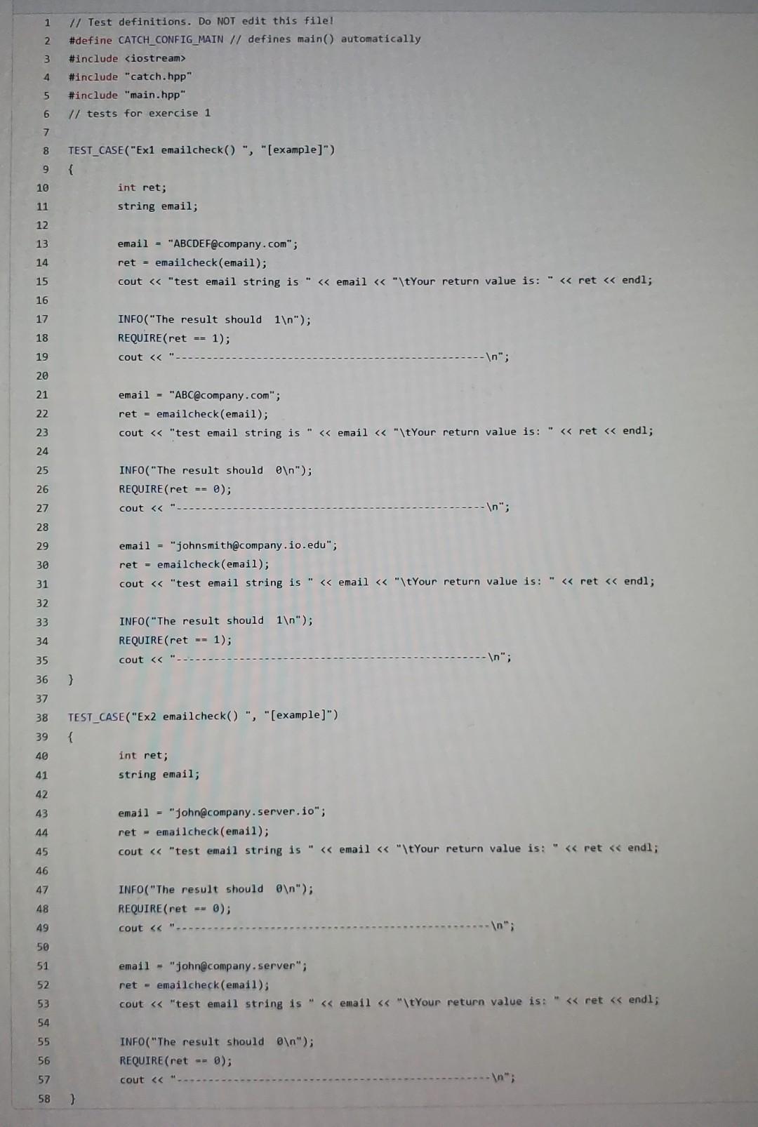 Solved Validate the email account We will make a program | Chegg.com