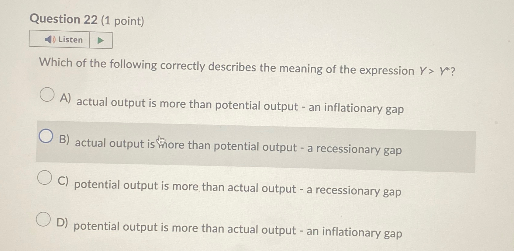 Solved Question 22 (1 ﻿point)ListenWhich of the following | Chegg.com