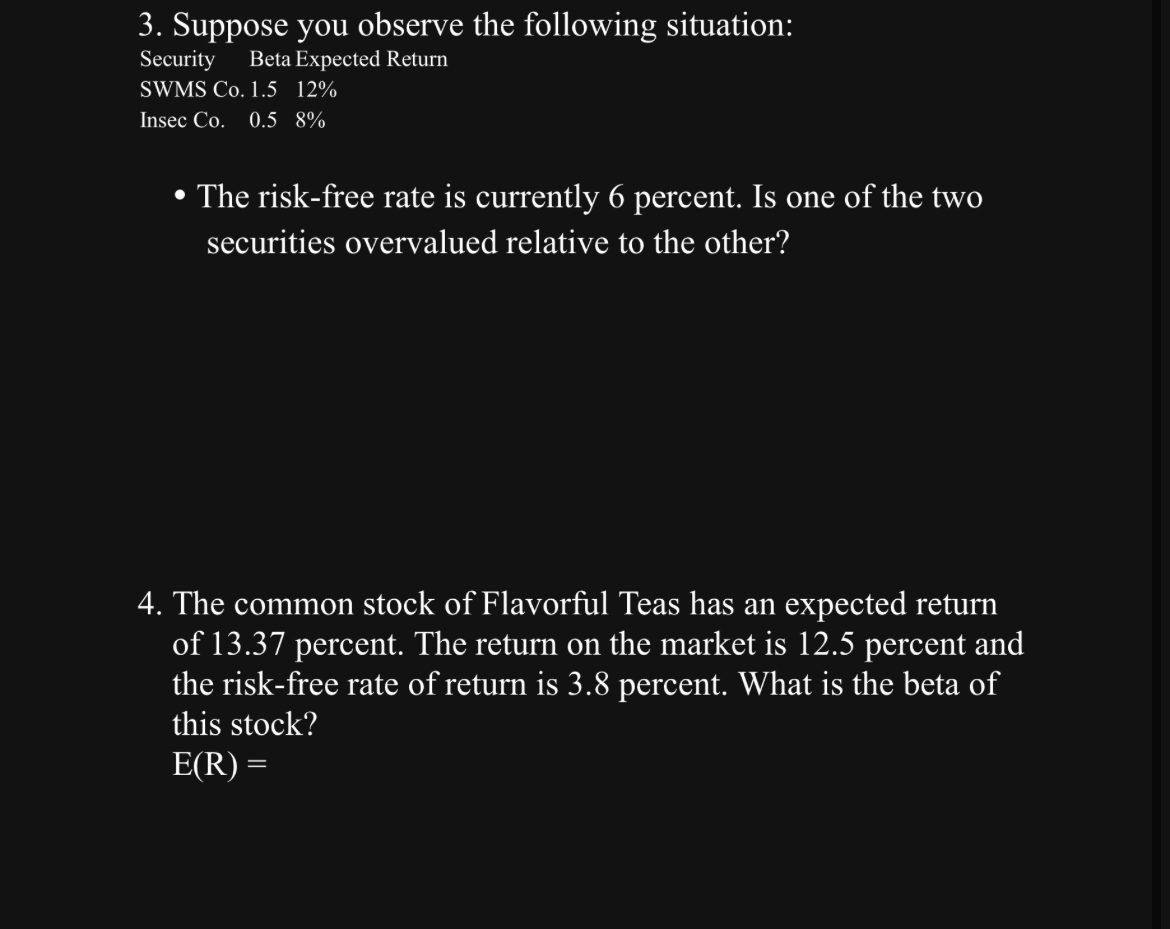 Solved Suppose you observe the following situation:Security | Chegg.com