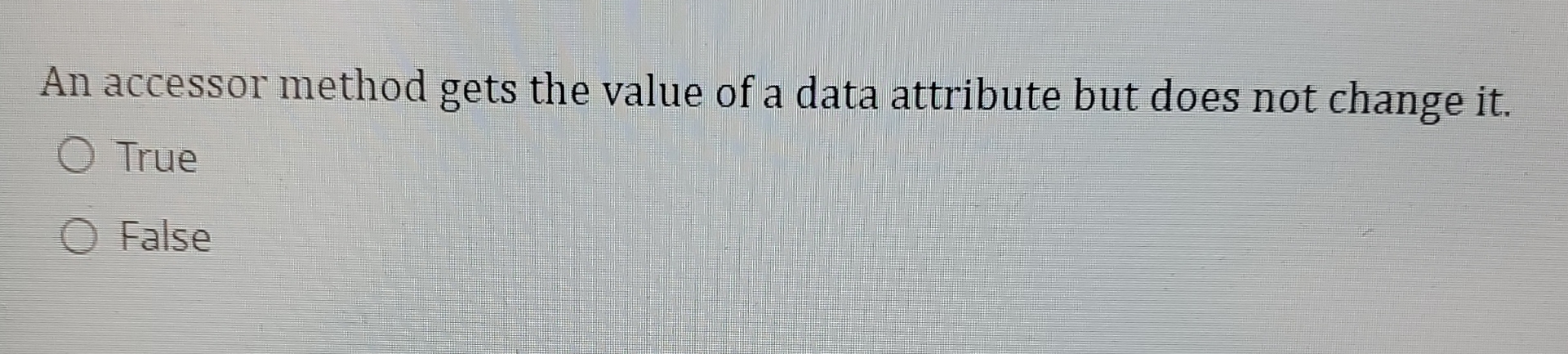 Solved An Accessor Method Gets The Value Of A Data Attribute 