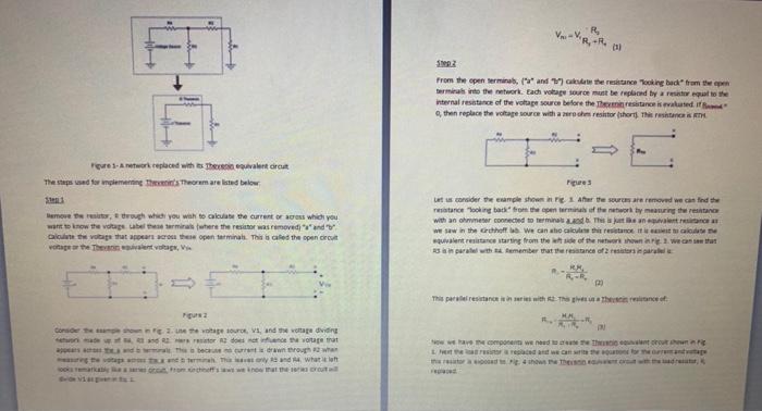 Solved Experiment #4- Thevenin and Norton Equivalent | Chegg.com