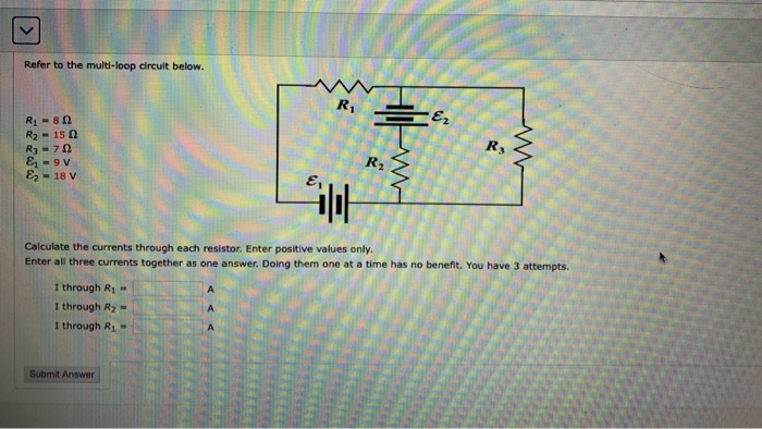 Solved Refer to the multi-loop circuit below. Calculate the | Chegg.com