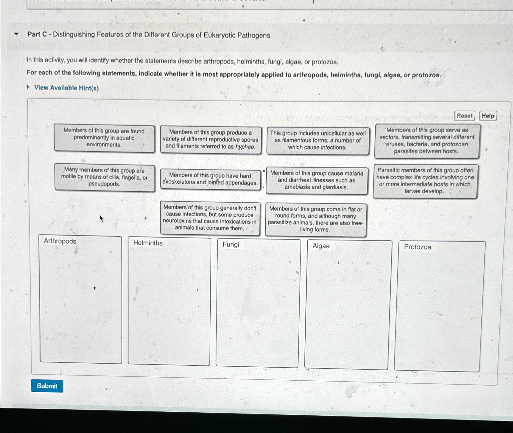 Solved Part C - ﻿Distinguishing Features of the Different | Chegg.com