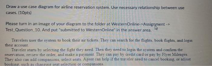 Solved Draw a use case diagram for airline reservation | Chegg.com